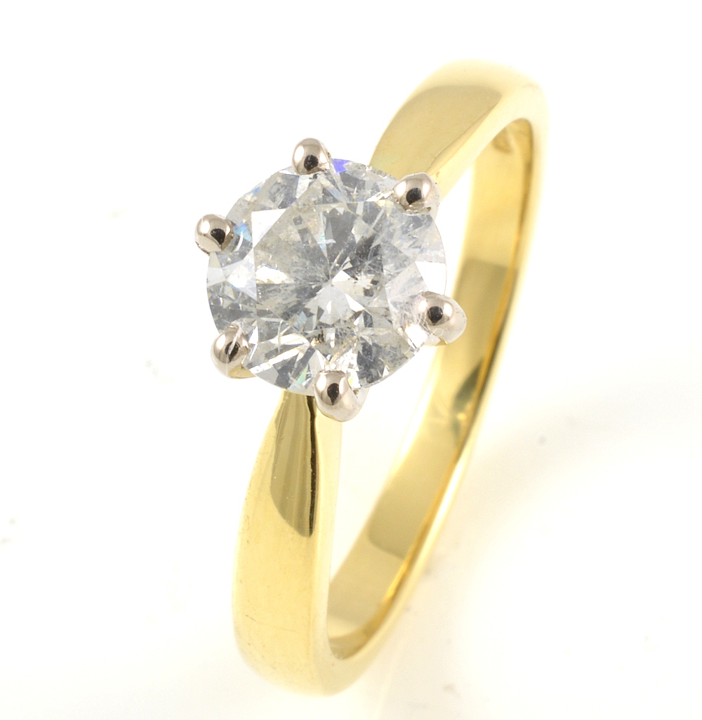 18ct gold brilliant cut diamond single stone ring